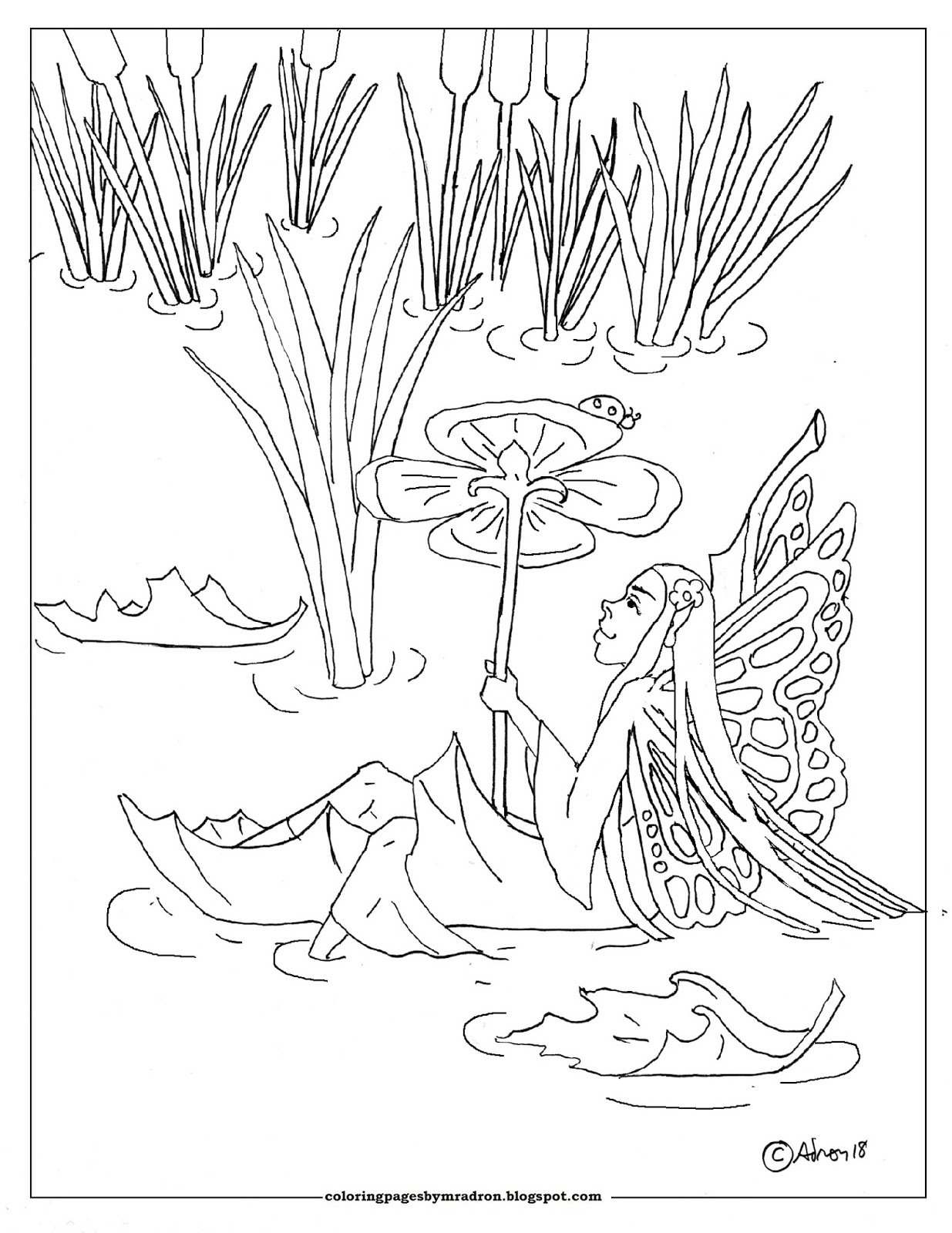 Coloring Pages for Kids by Mr. Adron: Butterfly Pixie Fairy Floating on ...