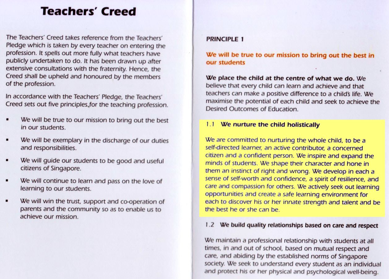 Andrew's Thoughts: Ethos & Teacher's Creed
