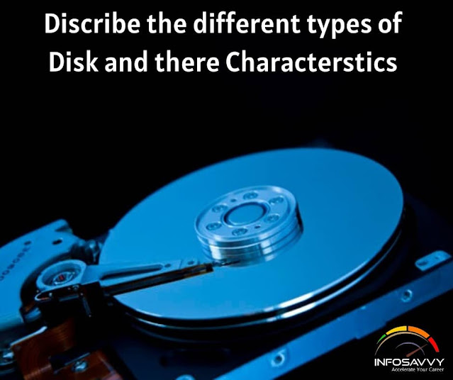 Discribe the different types of Disk and there characterstics