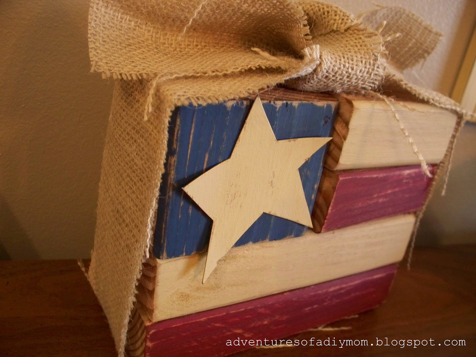 Wood Block Flag - Adventures of a DIY Mom