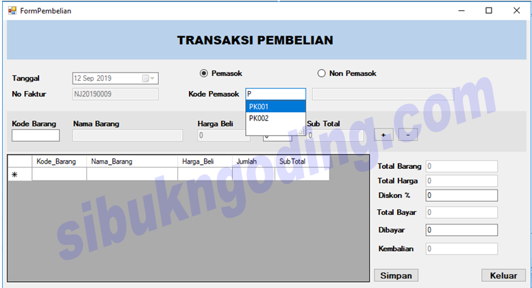 Aplikasi Penjualan dengan VB.Net dan MariaDB V1 : Membuat Form ...