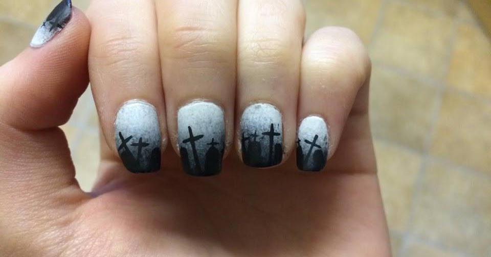 Nail Art: Graveyard Nails!