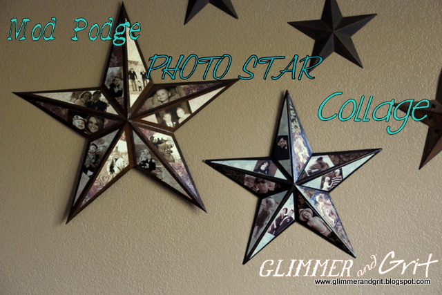 Glimmer And Grit: Mod Podge Photo Star Collage Tutorial