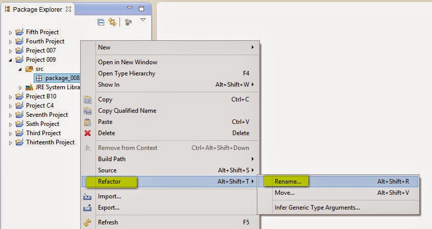 Selenium-By-Arun: 159. Renaming Java Projects, Packages and Classes in ...