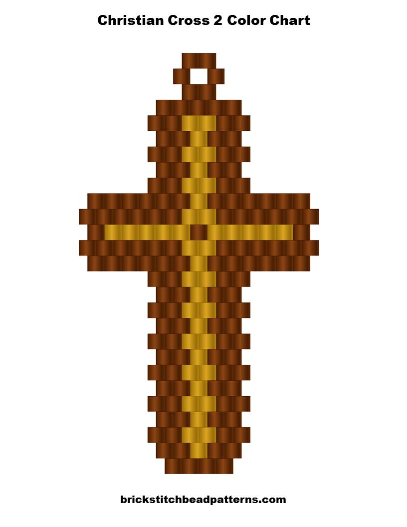 Brick Stitch Bead Patterns Journal: Free Christian Cross 2 Earring ...