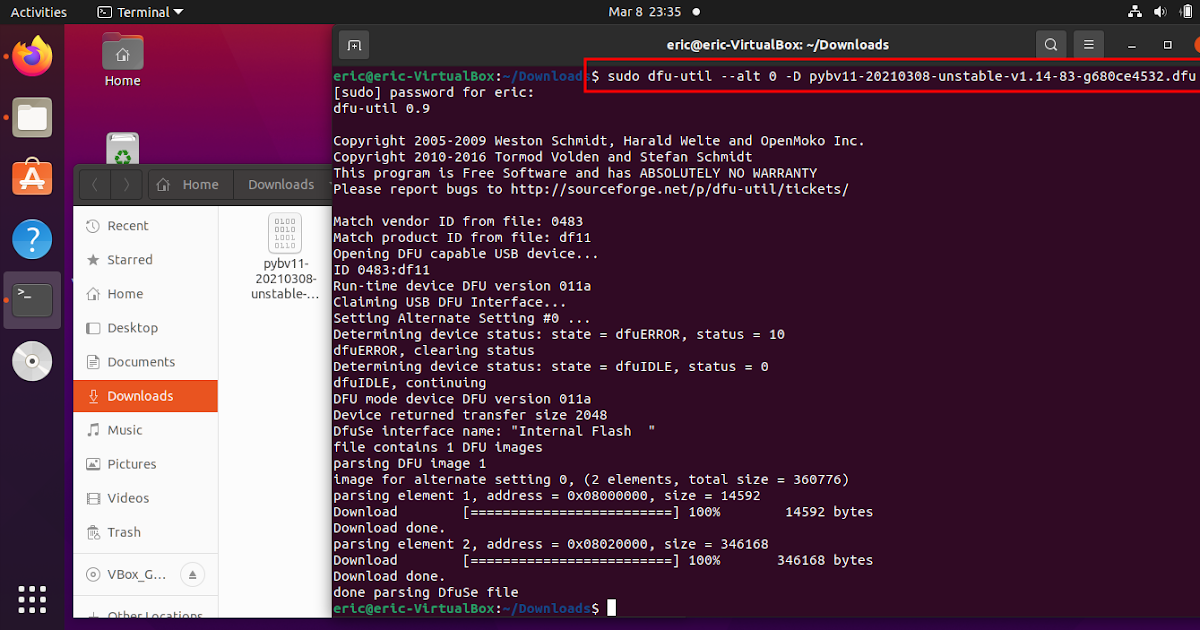 Embedded Things Update Pyboard Micropython Firmware Run On Ubuntu 2010