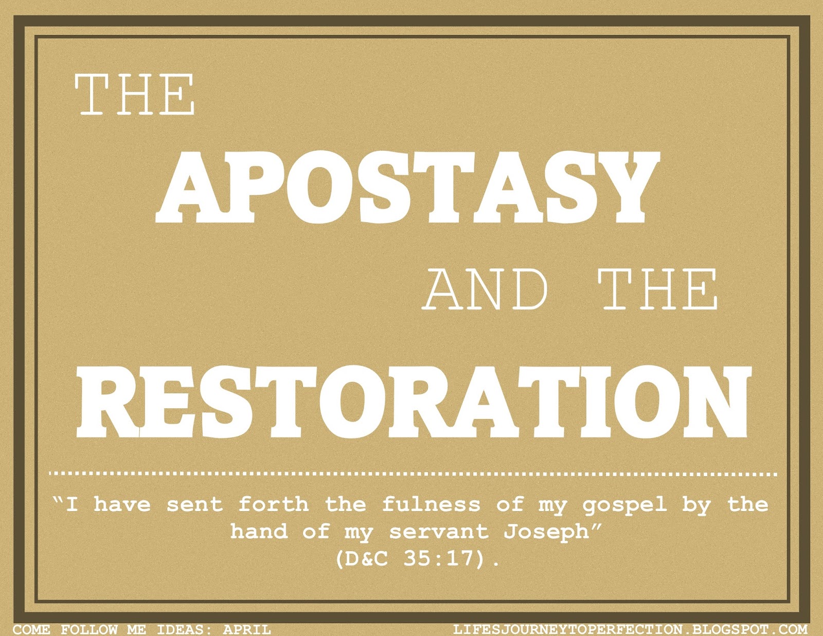 Life's Journey To Perfection: LDS Come Follow Me Lesson and Mutual ...