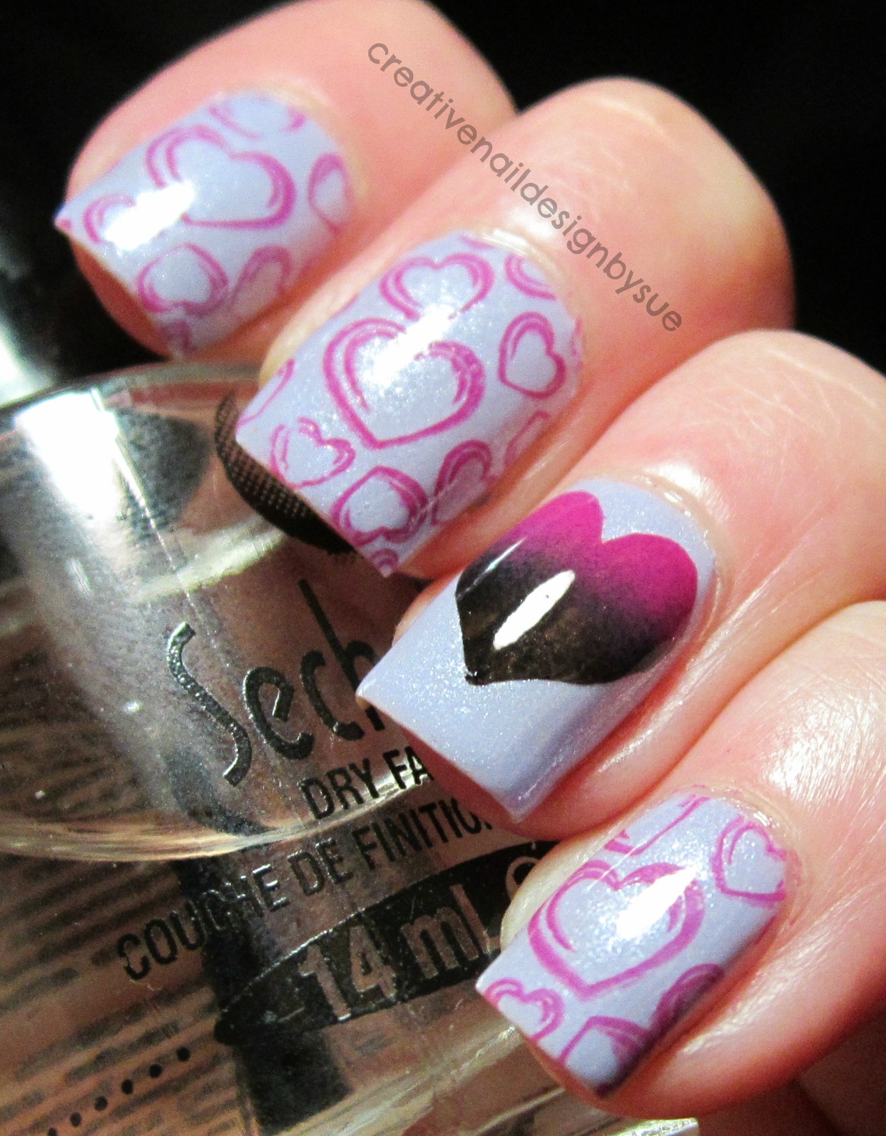 Creative Nail Design by Sue: Digit-al Dozen Does it Again-Love & Heartbreak