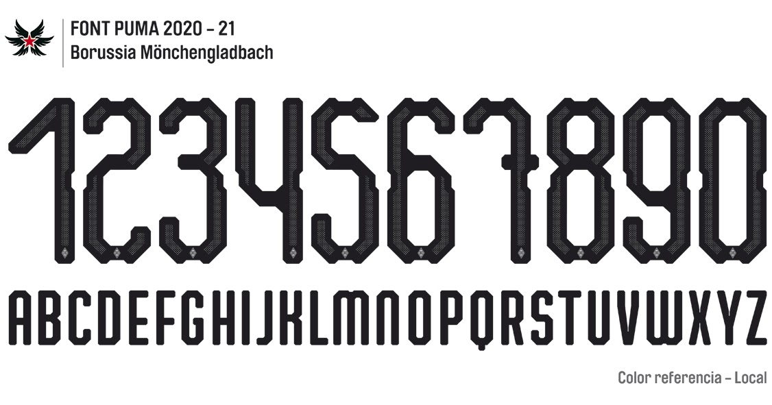 TIPOGRAFIAS Y FONTS: Font Borussia Mönchengladbach / PUMA 2020