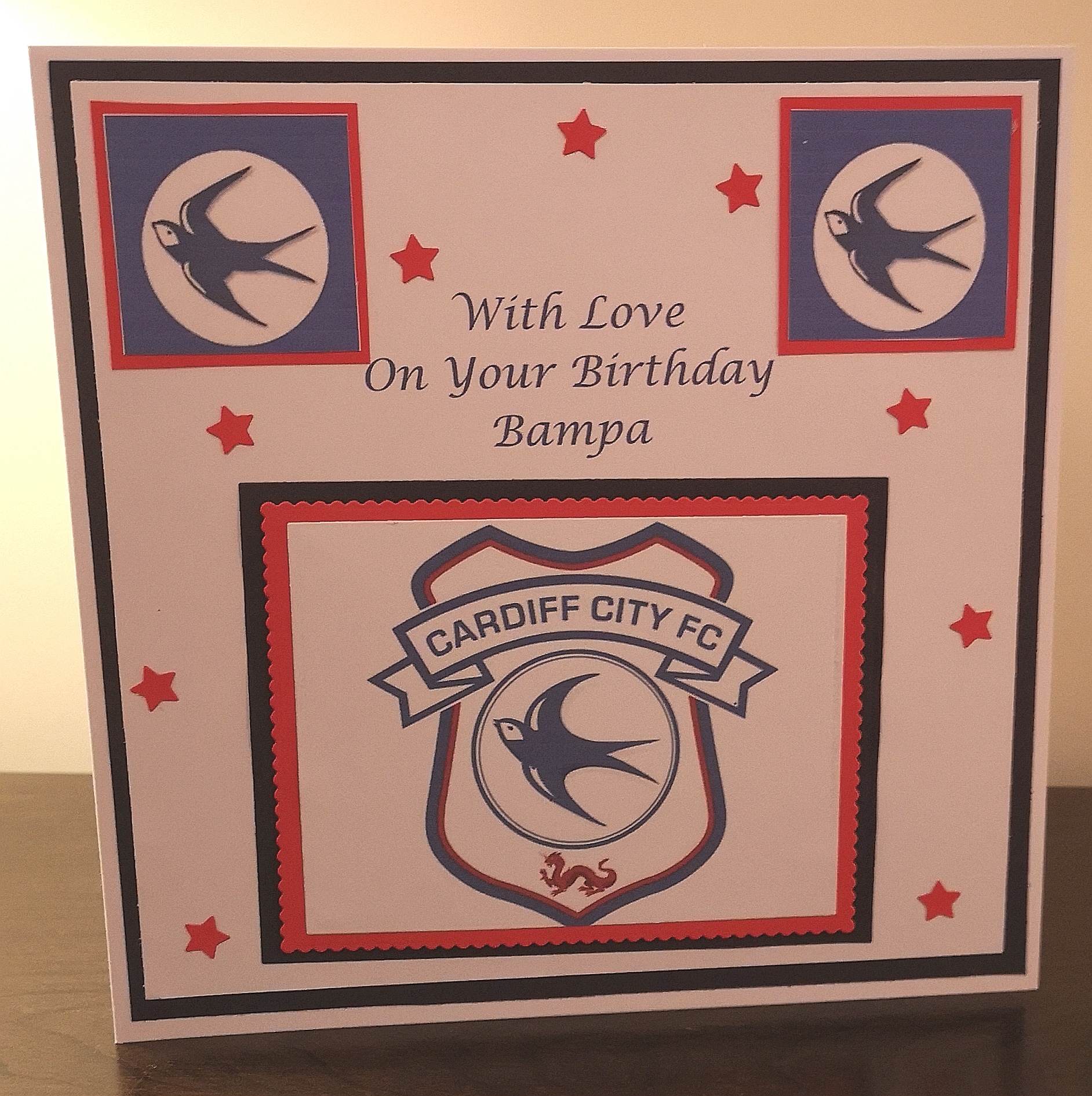 Cards made by Beckie: Card for a Cardiff City Fan