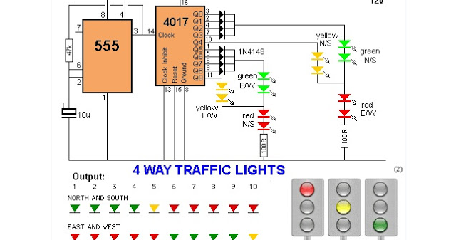 Electrical Page: 4 Way Traffic Lights