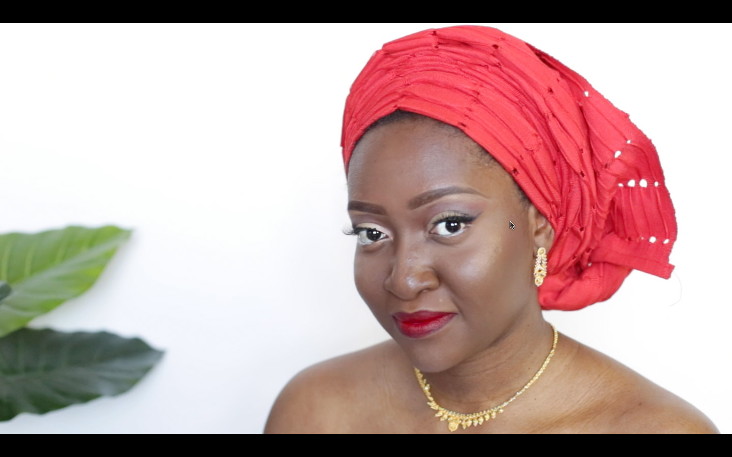 Red Lips on Dark Skin ft. Red Nigerian Pleats Gele | Kemi's Choice