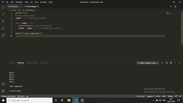 while loop in Python.