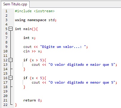 Bit da Educação : Aula 9 - C++ - Estrutura de Condição IF