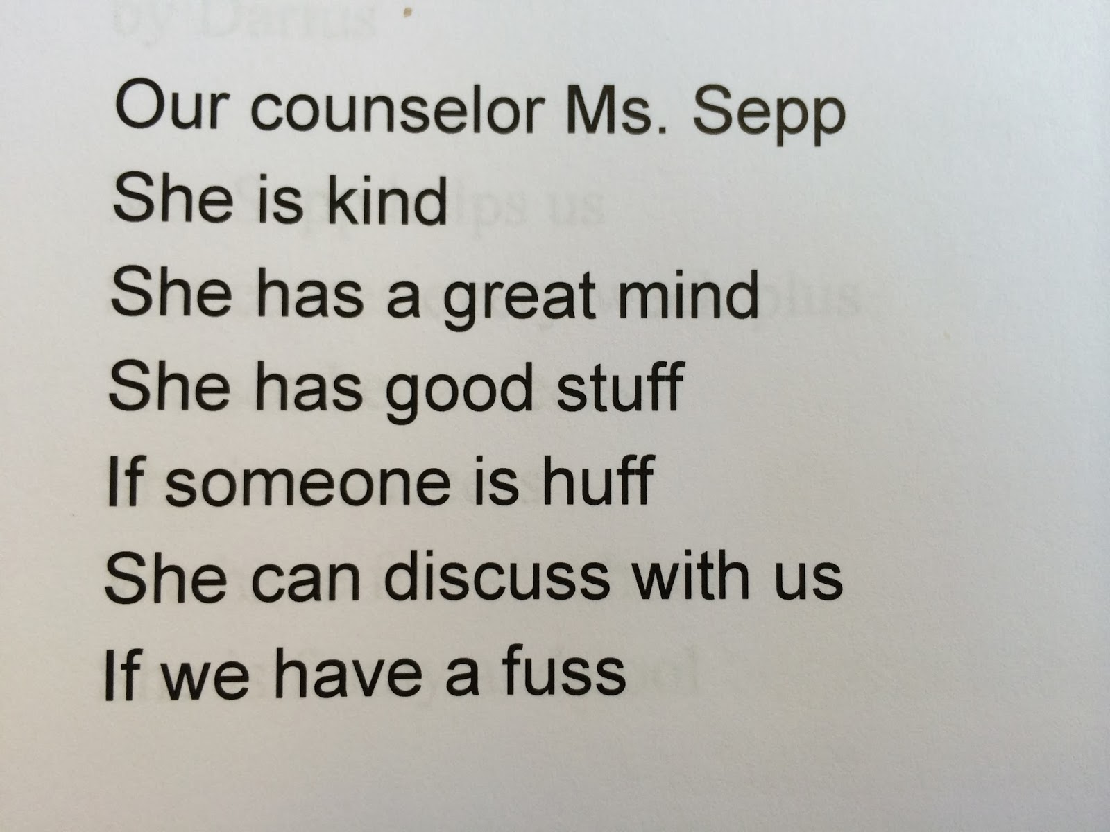 Ms. Sepp's Counselor Corner: Our Caring Counselor: A Book of Poems