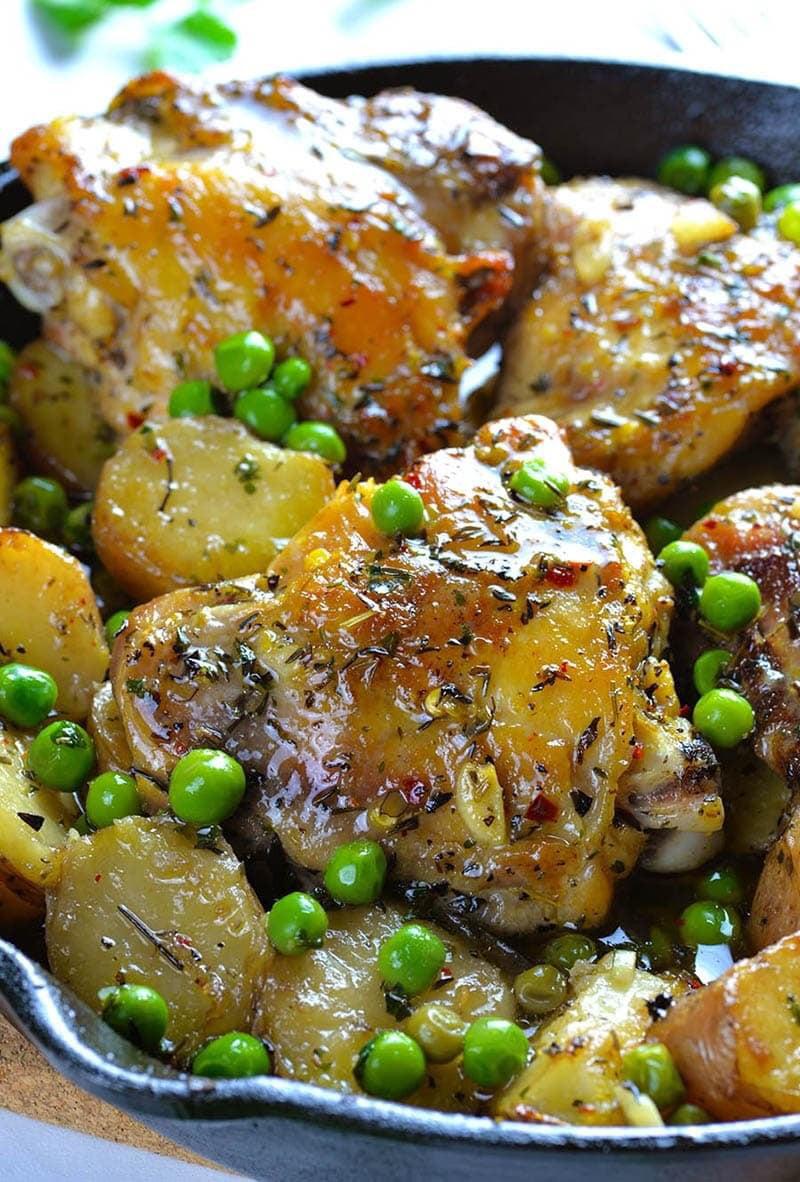 Chicken with peas & potatoes