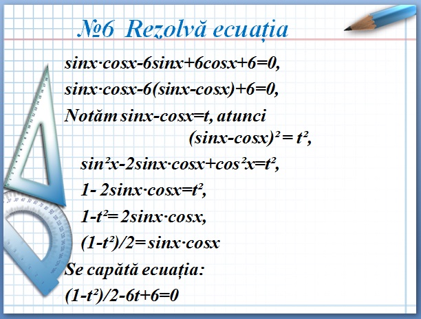 Matematica: Rezolvarea unor tipuri de ecuatii trigonometrice