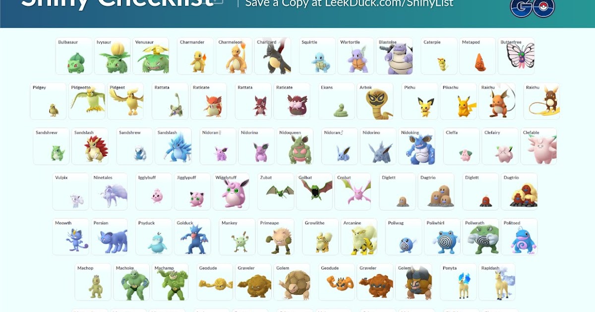 SHINY CHECKLIST