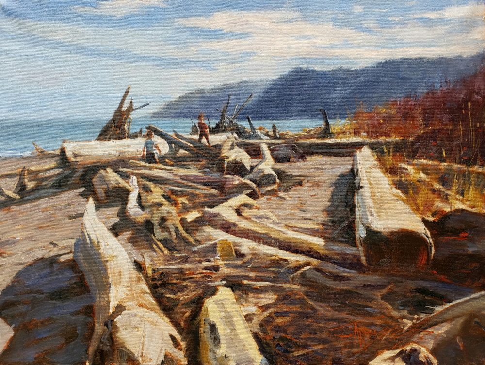 in plein air: "Playing at the Point" Point no Point, oil painting by ...
