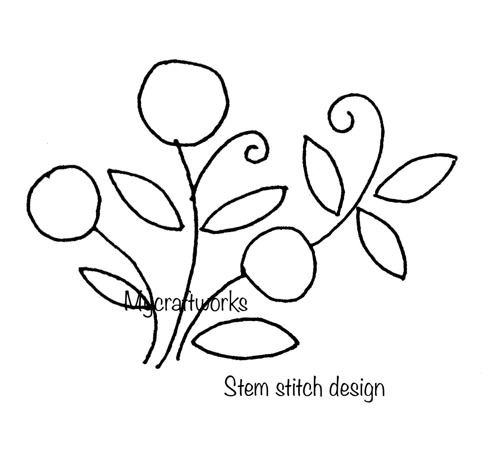 MY CRAFT WORKS: Embroidery design - Stem stitch