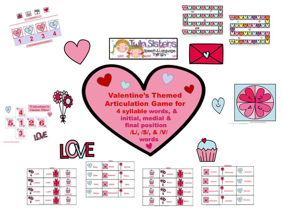 Twin Speech, Language & Literacy LLC: Valentine Articulation or Reading ...