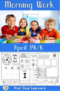 April Resources for PK and K - Pint Size Learners