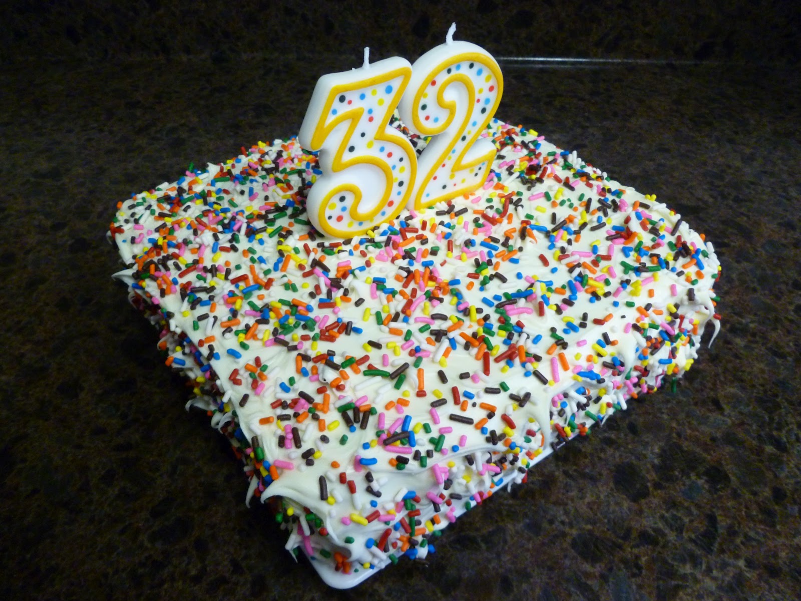 Lehilina's Edible Creations: Cake - Birthday: Square with Sprinkles