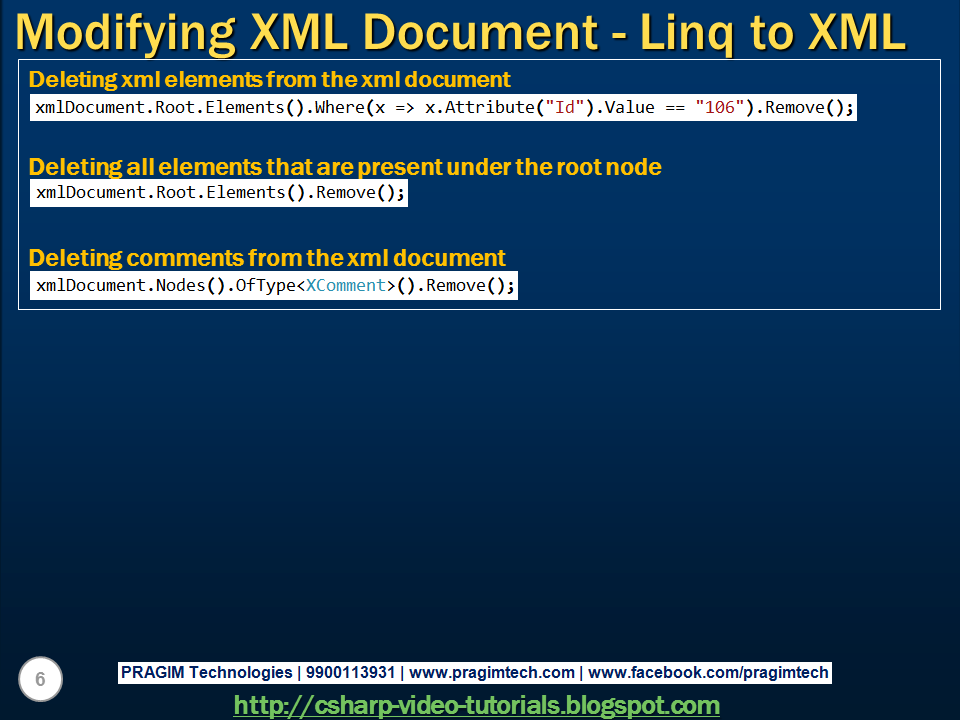 Sql Server Net And C Video Tutorial Part 4 Modifying Xml Document Using Linq To Xml 9281
