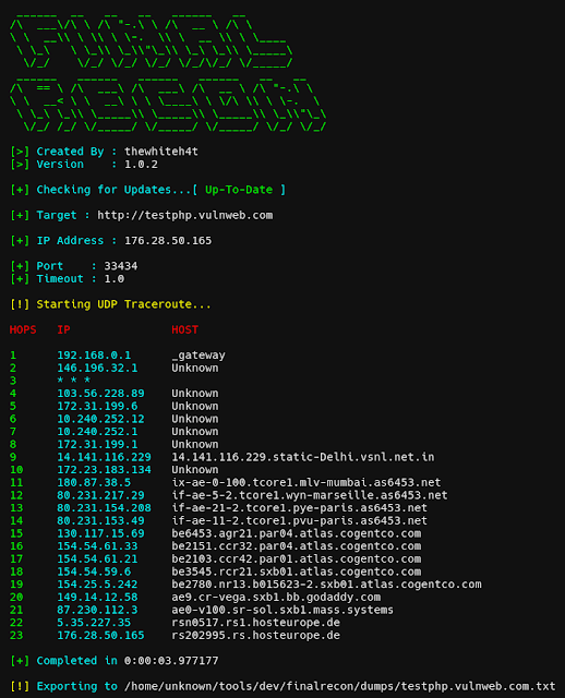 FinalRecon v1.0.2 - OSINT Tool For All-In-One Web Reconnaissance