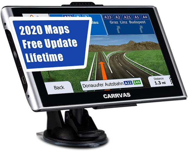 CARRVAS 7-Inch GPS Navigation for Car, Truck with Voice Turn Direction ...