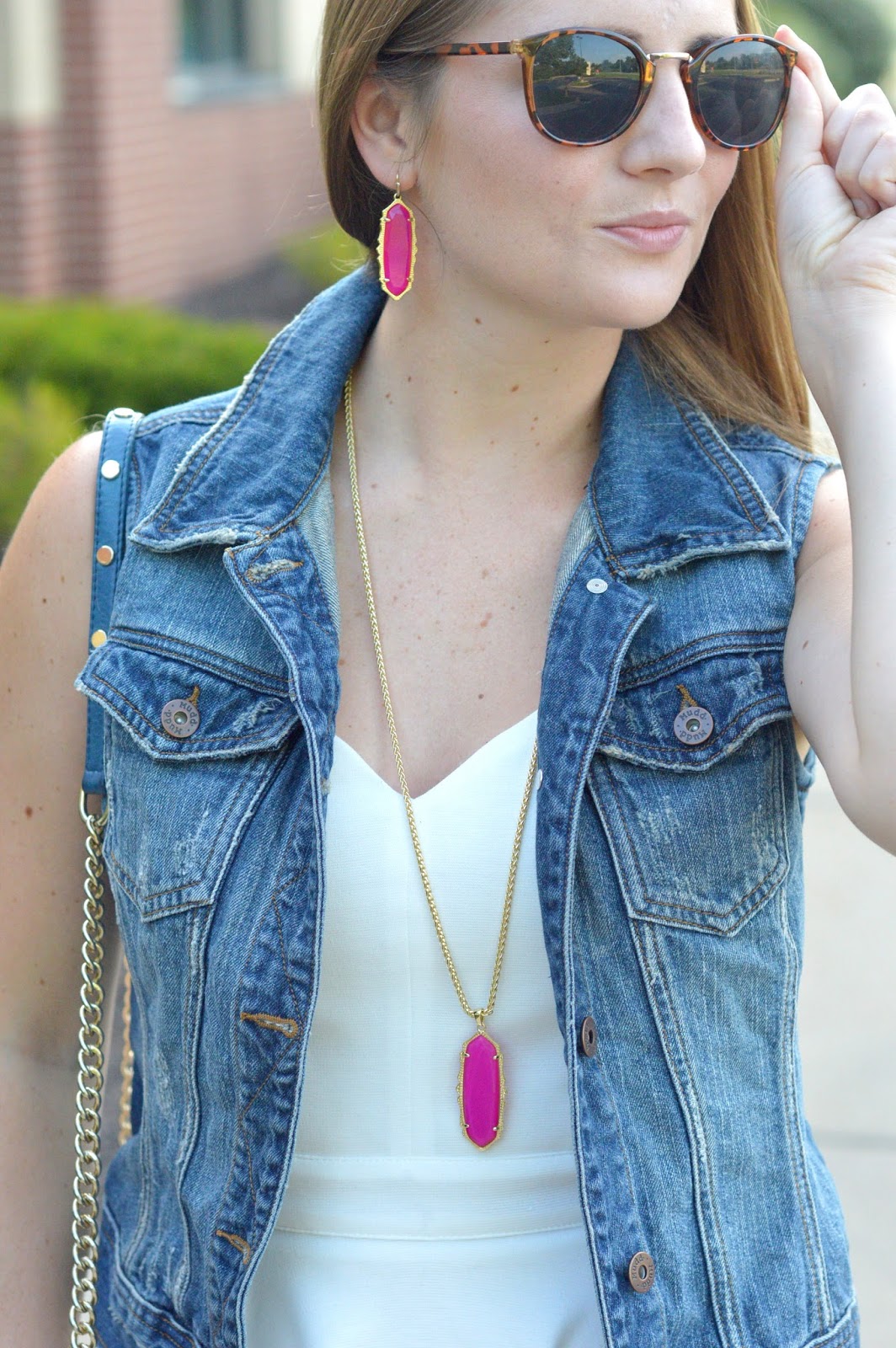 A Memory Of Us: white dress, denim vest | A Kansas City Fashion Blog