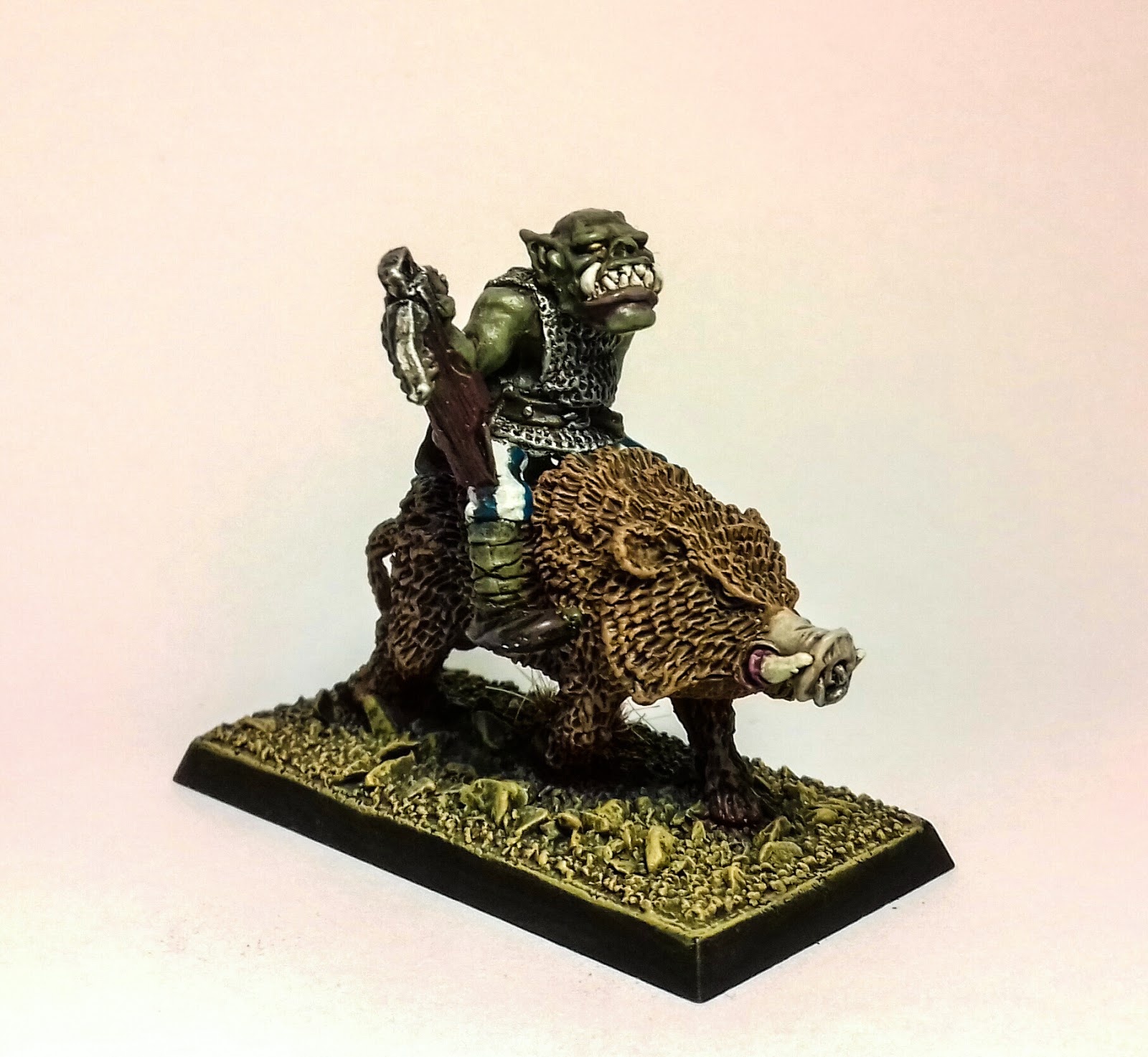 THE WORK OF SHAITAN: Citadel Orc Boar Riders - Unit up and running.