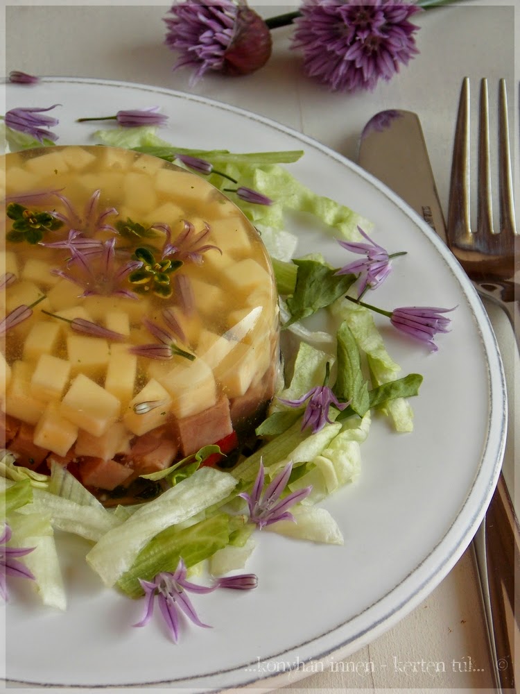 ...konyhán innen - kerten túl...: Sonkás-sajtos aszpik