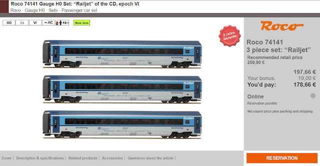 前にも書いたけど、過去の発売されたČD Railjetは正確なデザインではなかったのとAC版が