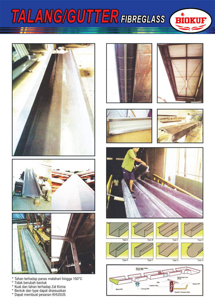 Talang Air Fiberglass Anti U.V Frp Berkualitas