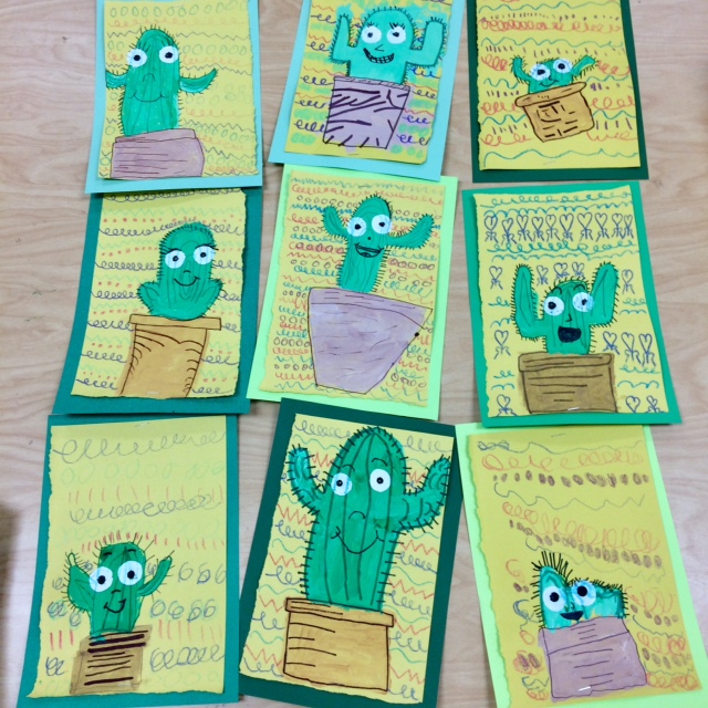 Art with Mr. Giannetto: 1st Grade Cactus Art Projects