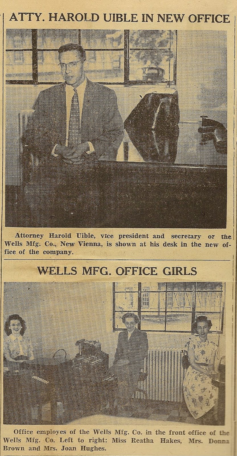 Uibles: A Family Blog: NV Firm [Wells] is Moving (2 of 2) - May 15, 1952
