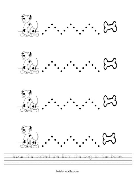 Dotted Line Practice Sheets - Collage Template