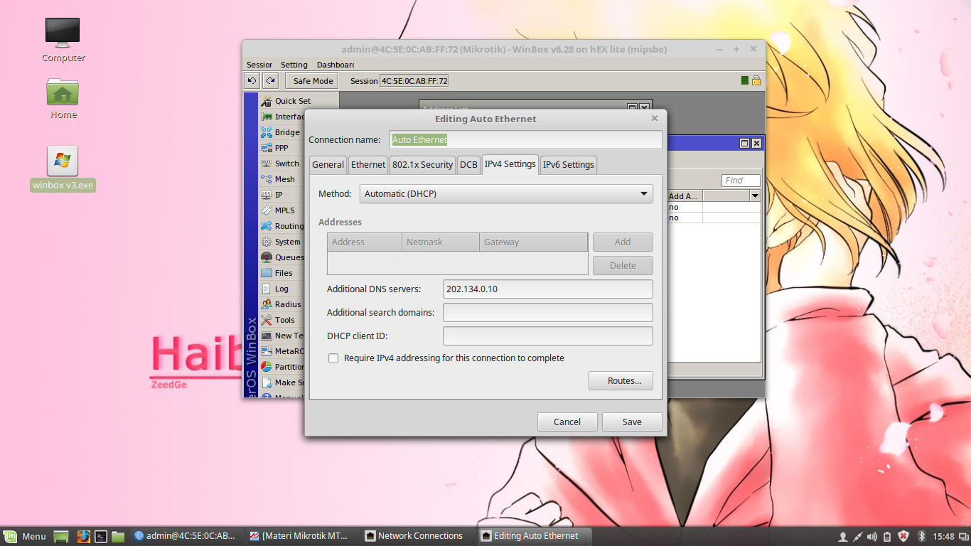 Konfigurasi DHCP server dengan Mikrotik Konfigurasi DHCP server dengan Mikrotik