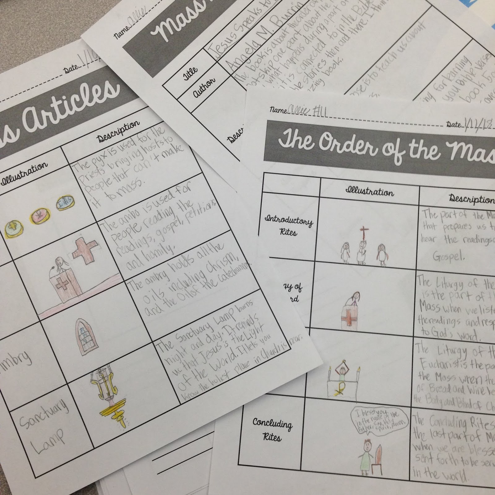 Look to Him and be Radiant: Teaching about the Mass Activity Sheets