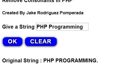 Free Programming Source Codes and Computer Programming Tutorials: Remove Consonants in PHP