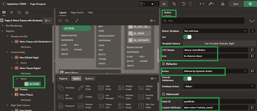 Menu Popup with Declarative List in Oracle APEX