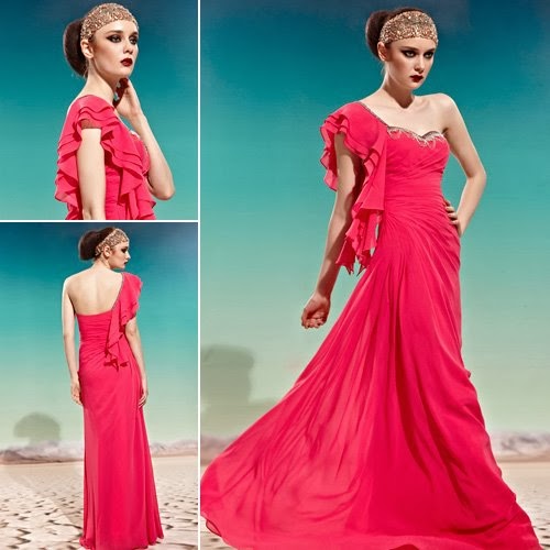 TELUGU WEB WORLD: BEAUTIFUL PARTY WEAR MERUN/ROSE DRESS