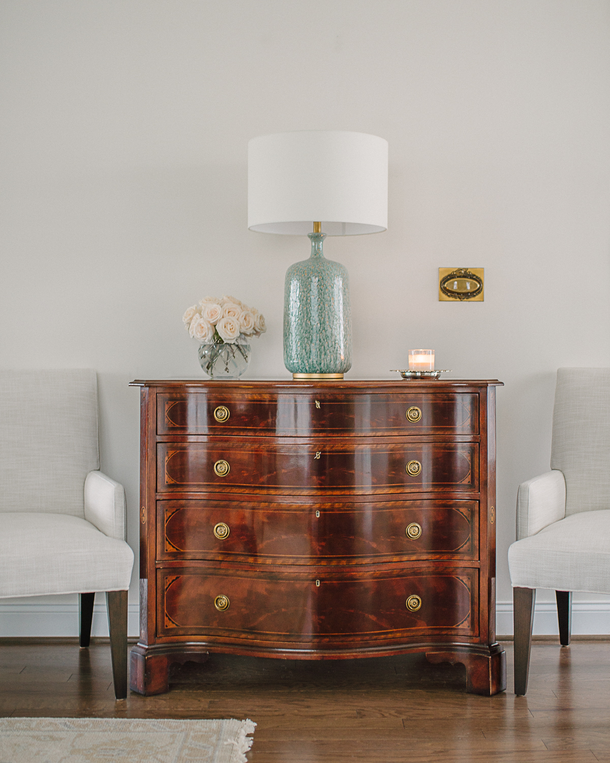 Summer Wind: Serena and Lily Ross Armchair and Hattie Table Lamp