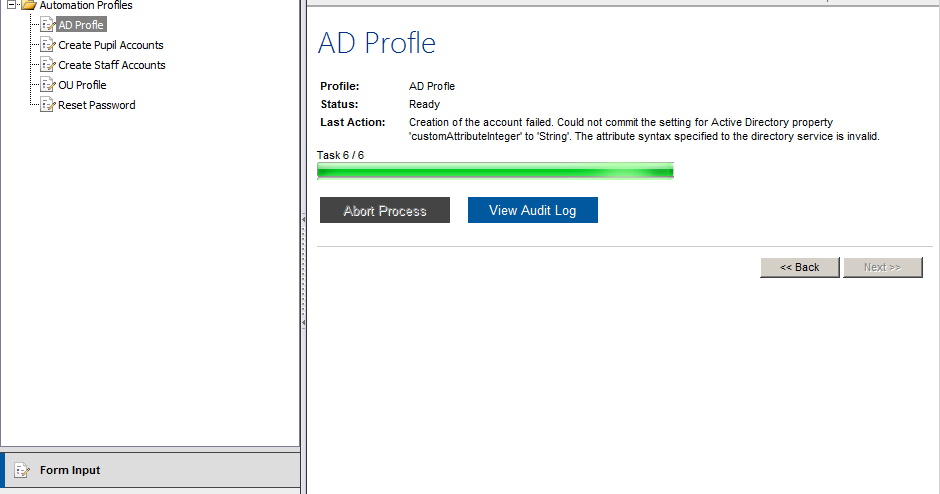 The Attribute Syntax Specified To The Directory Service Is Invalid