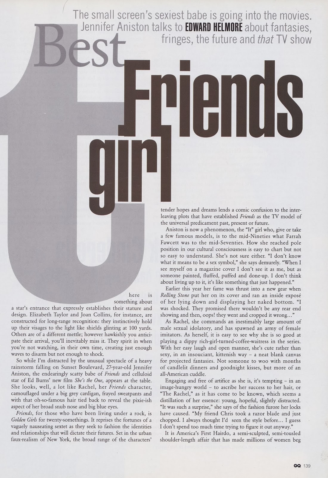 Jennifer Aniston HQ Pictures GQ UK Magazine Photoshoot March 1997 ...