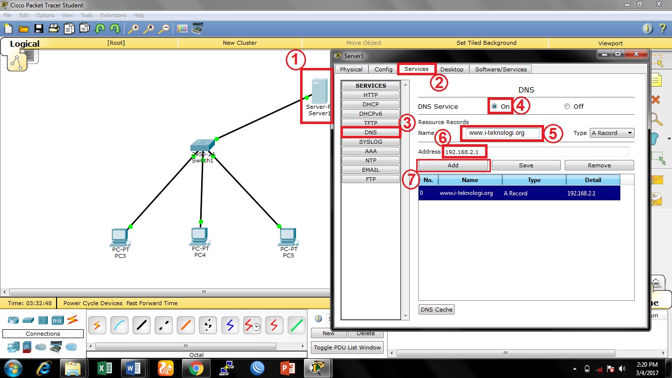 Tutorial Cara konfigurasi DNS Server pada CISCO Paket Tracert Mudah - i ...