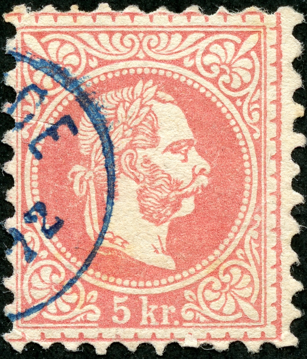 Big Blue 1840-1940: The Austrian 1867-1884 5 Kreuzer rose stamp: Coarse ...