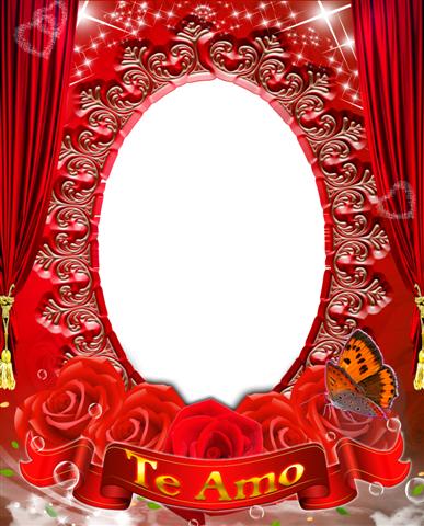 Bello marco color rojo con diseño femenino | Photo Frames