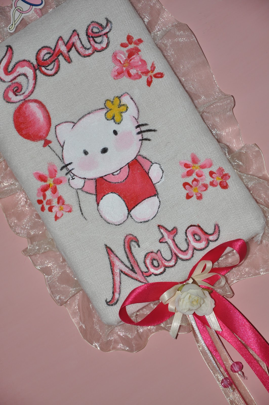 La Casetta delle Fate: Fiocco Nascita Bimba "Hello Kitty e il Palloncino"